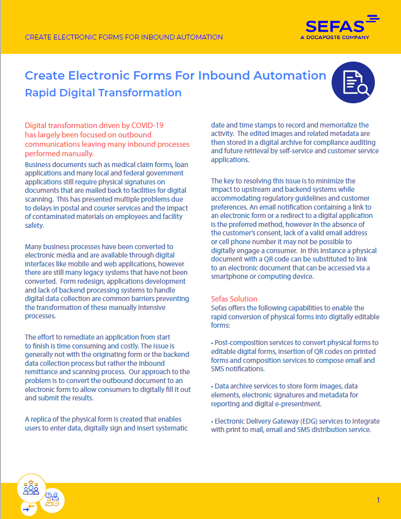 Electronic Forms for Inbound Automation